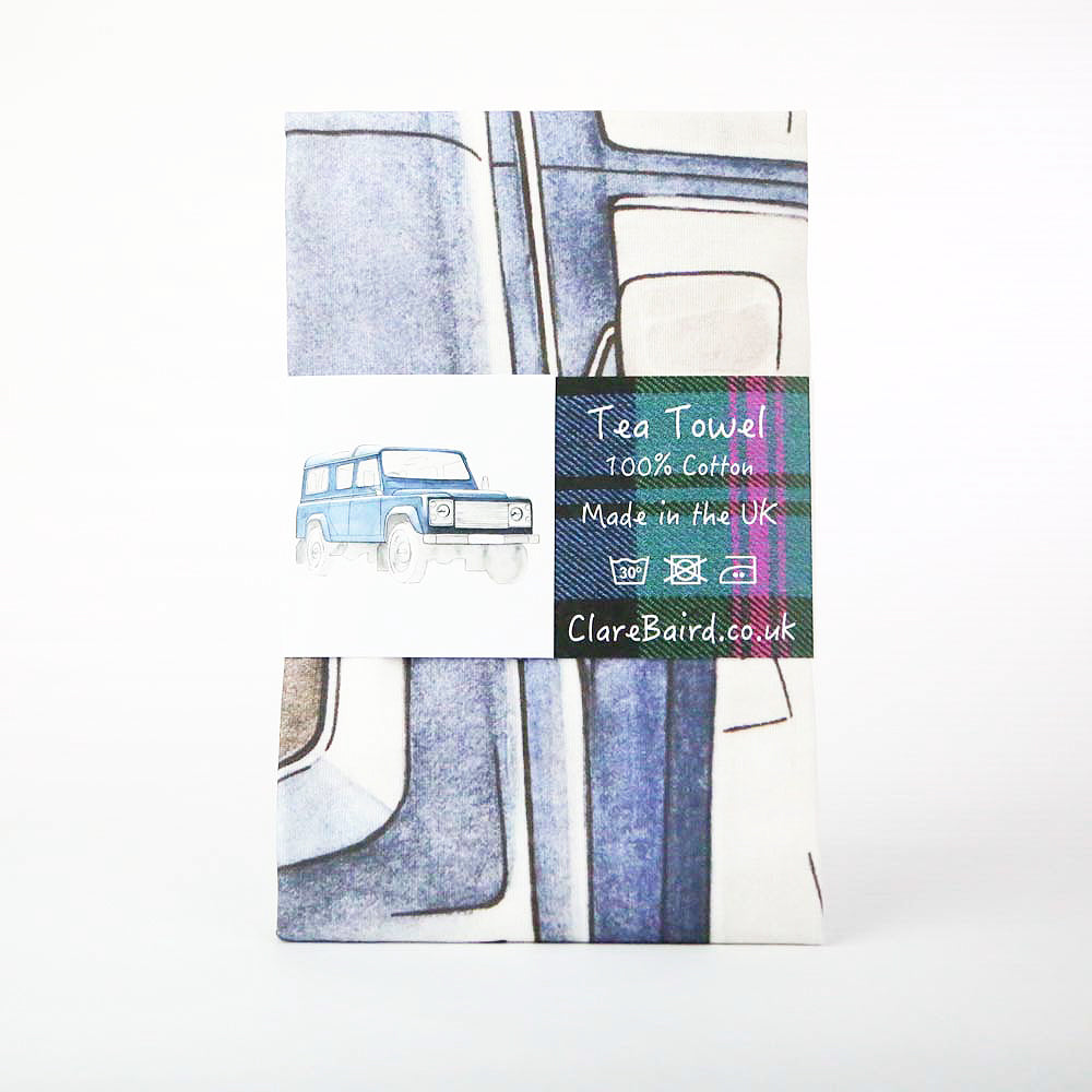 Land Rover Tea Towel - Navy – Clare Baird