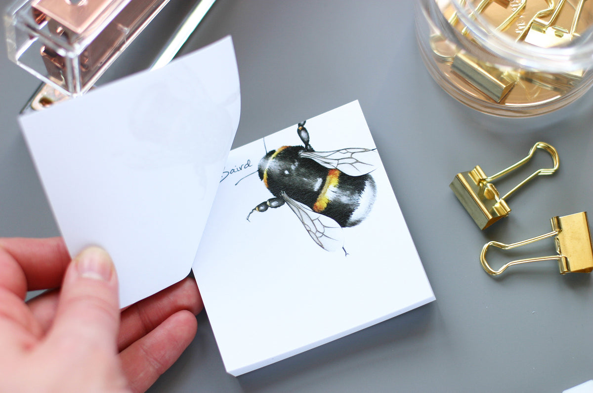 Bumblebee Sticky Notes. Sticky Notepads – Clare Baird